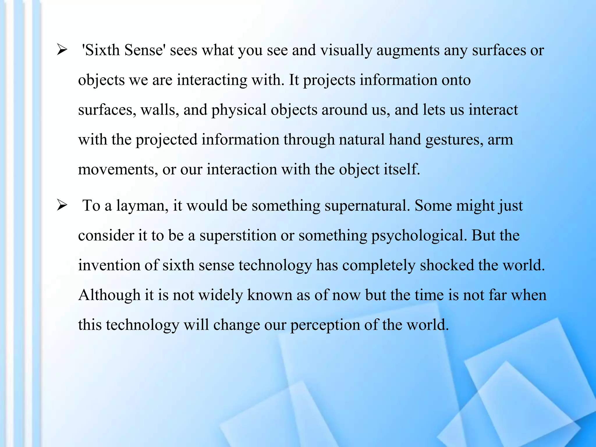 Sixth sense | PPTX