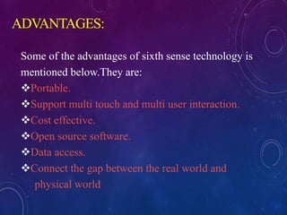 Sixth sense technology | PPTX