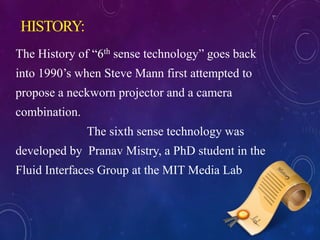 Sixth sense technology | PPTX