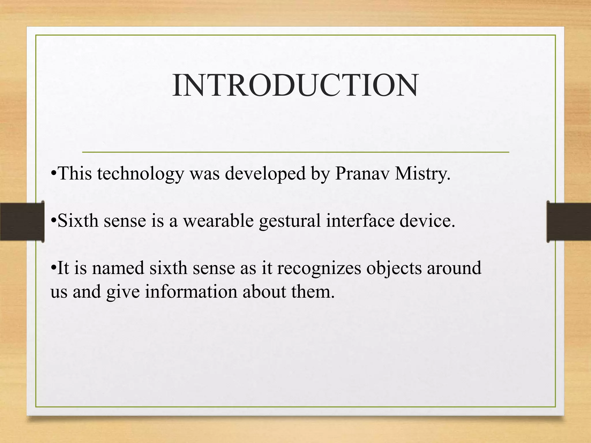 Sixth Sense Technology | PPT