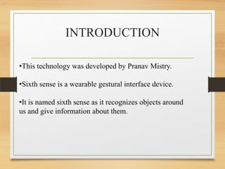 Sixth Sense Technology | PPT