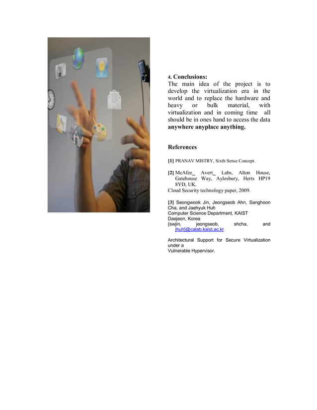 Sixth sense cloud computing | PDF