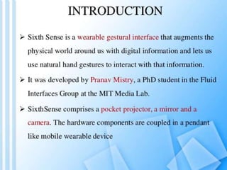 Sixth sense ppt | PPTX