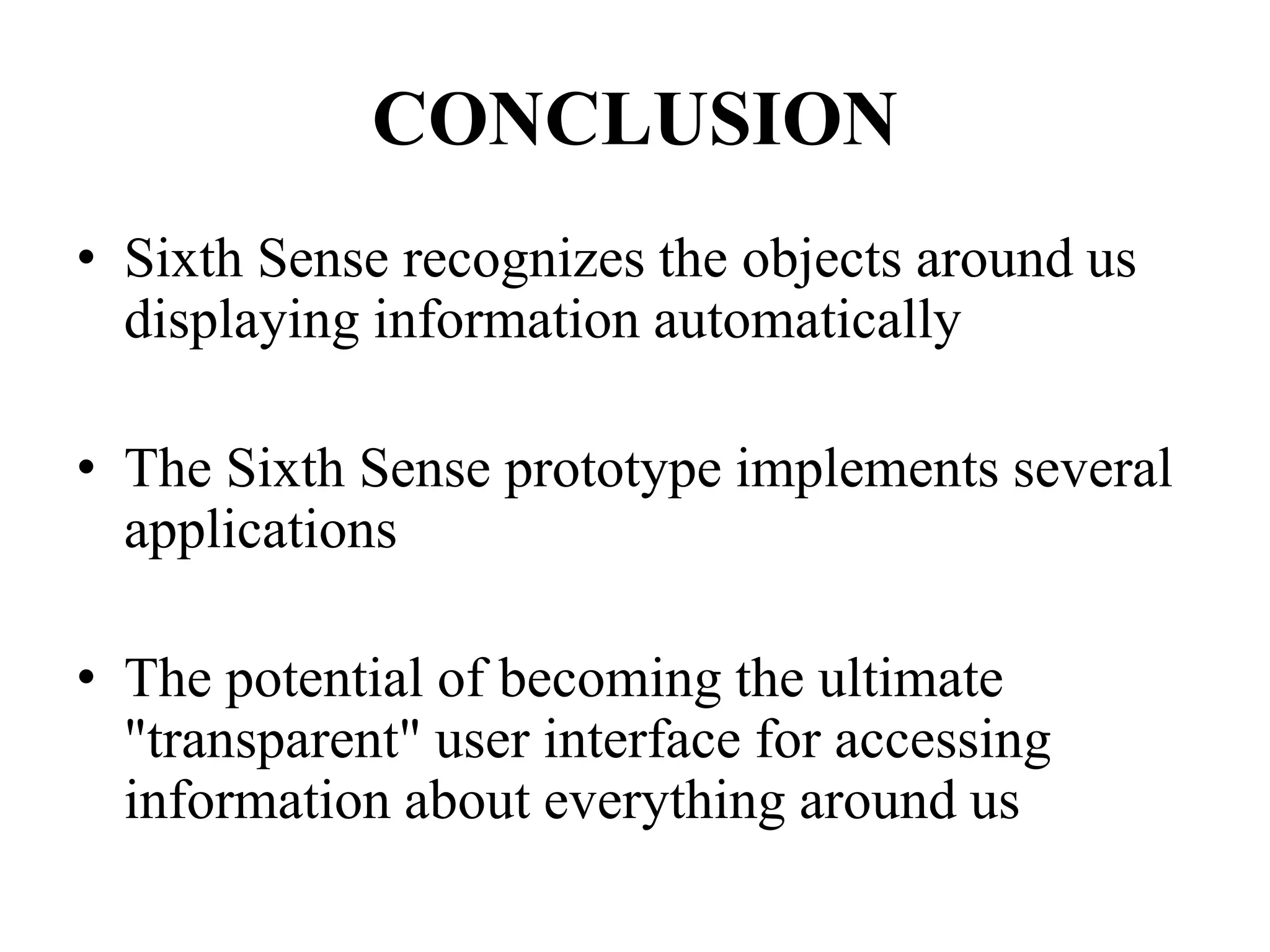 Sixthsense technology | PPT