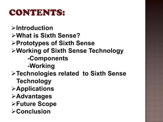 Sixth Sense Technology | PPT