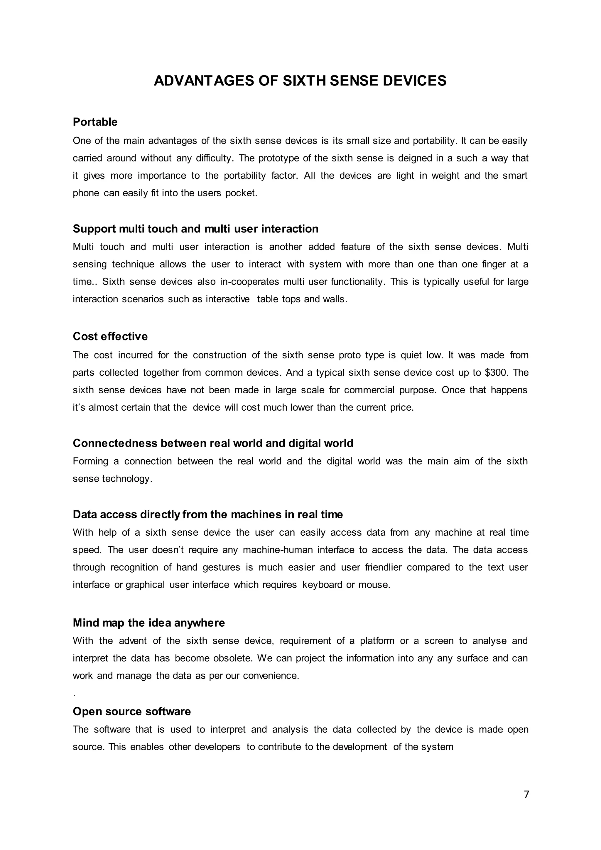 Sixth sense technology | DOCX