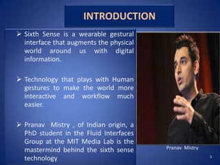 Sixth sense technology | PPTX