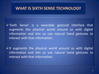 Sixth sense technology | PPTX