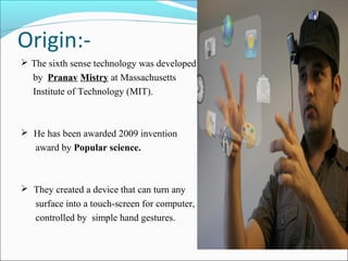 Sixth sense technology | PPT