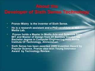 Sixth sense technology | PPT