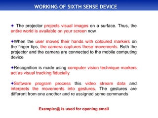 vimal kumar's presentation on Sixth sense technology & its working | PPT