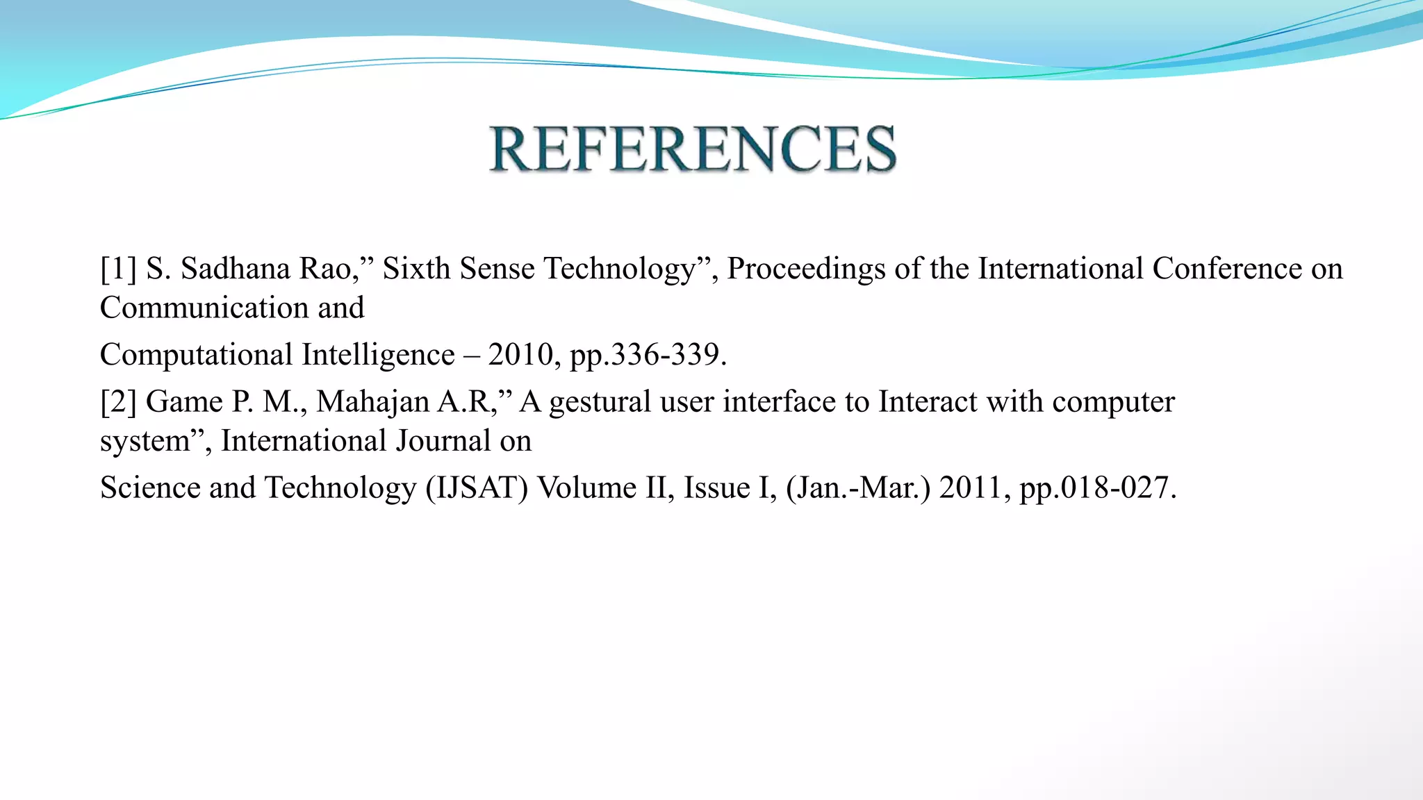 Sixth sense technology | PPTX