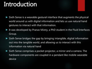 Sixth sense technology | PPTX