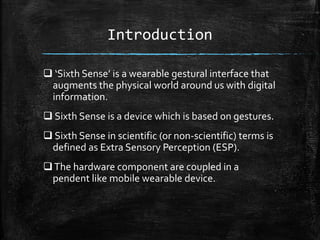 Sixth sense technology | PPT