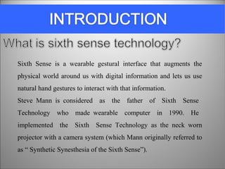 Sixth sense technology | PPT