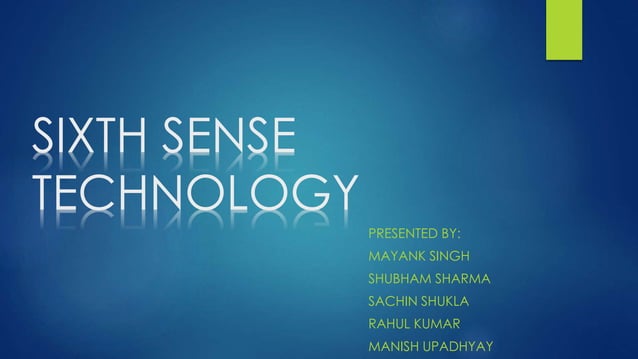 Sixth sense technology (2) | PPT