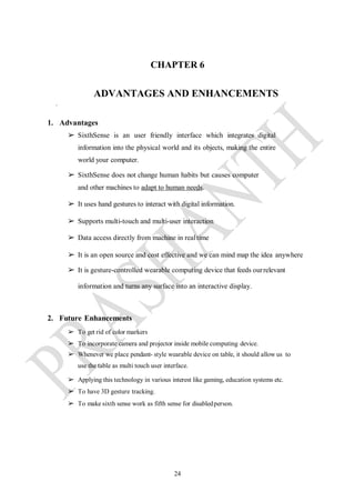 Sixth sense technology documentation | PDF
