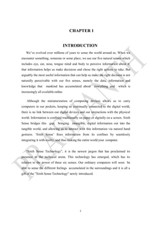 Sixth sense technology documentation | PDF
