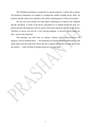Sixth sense technology documentation | PDF