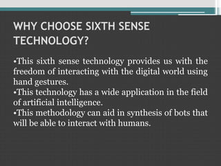 Sixth sense technology ppt | PPTX