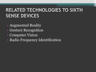 Sixth sense technology ppt | PPT