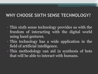 Sixth sense technology ppt | PPT