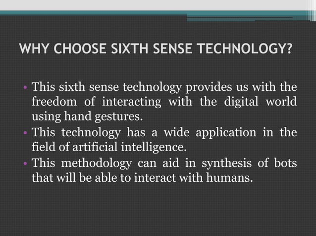 Sixth sense technology ppt | PPT
