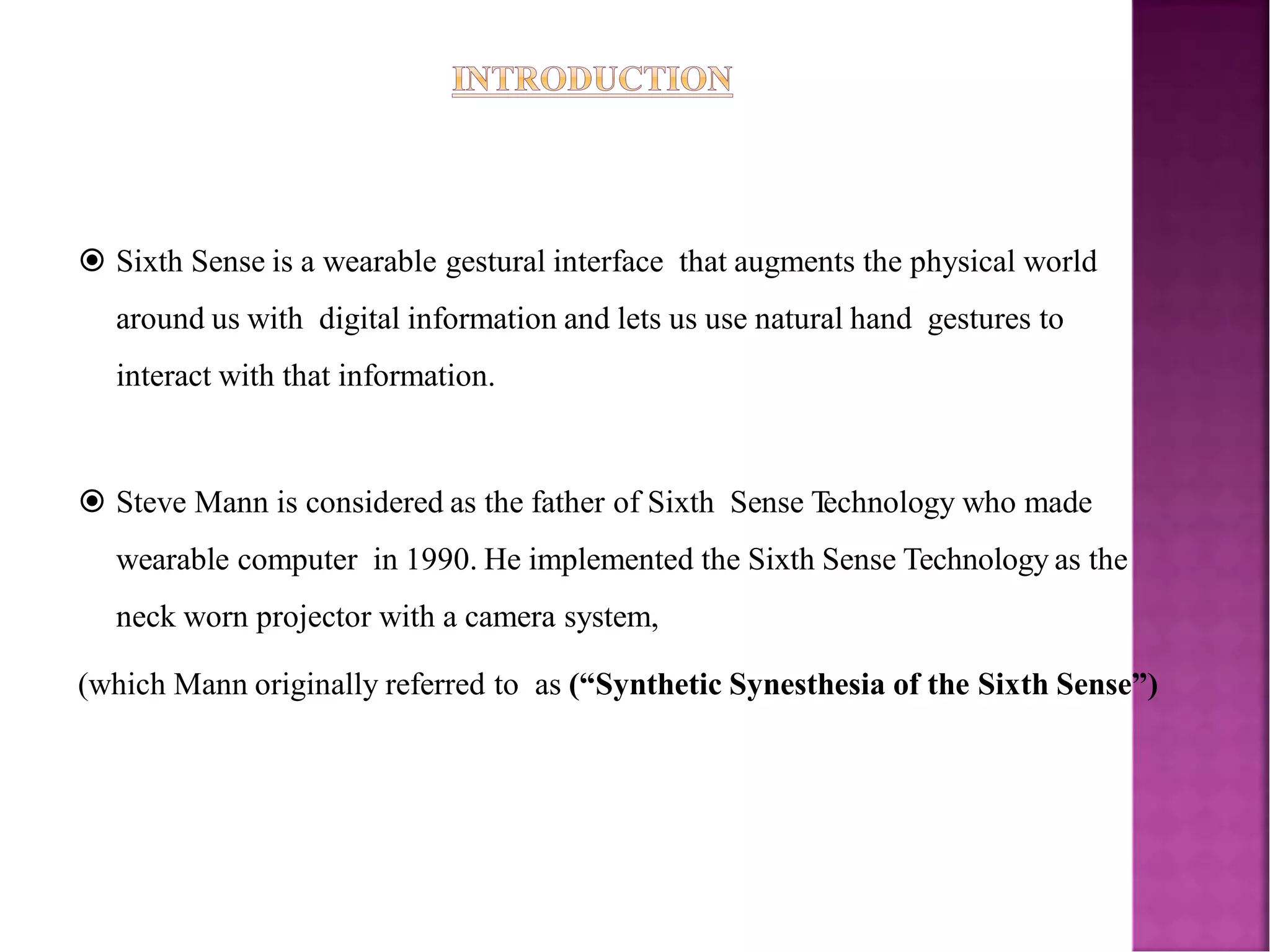 Sixth sense technology ppt | PDF