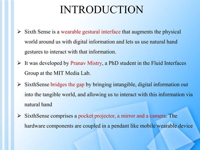 Sixth Sense Technology | PPTX