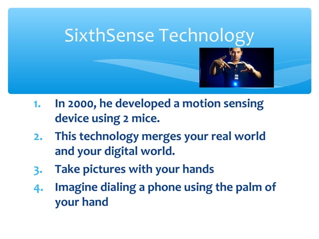 Sixth sense technology tedcom | PPT | Technology & Computing