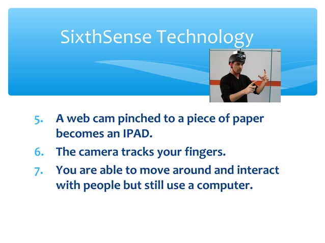 Sixth sense technology tedcom | PPT