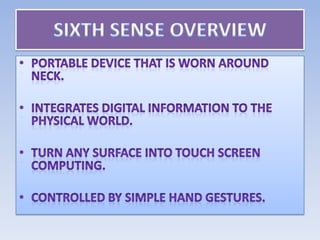 Sixth sense techonolgy | PPTX