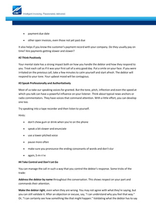 Six tips for making collection calls that get results | PDF