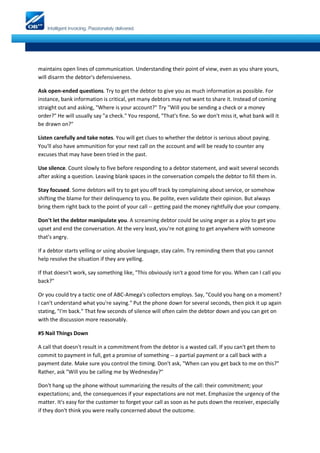 Six tips for making collection calls that get results | PDF