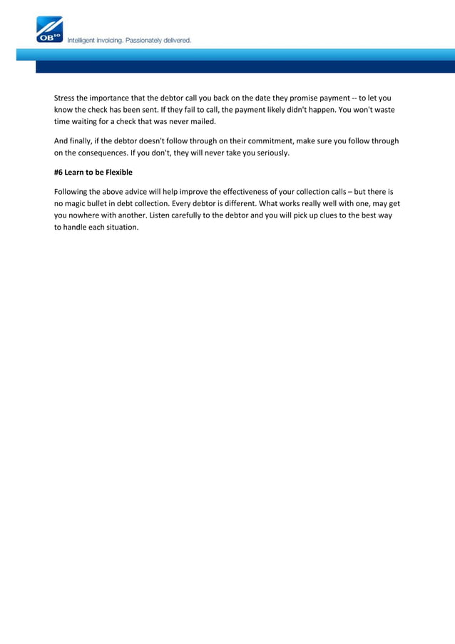 Six tips for making collection calls that get results | PDF