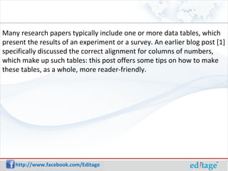 Six tips to make tables more reader friendly | PPT
