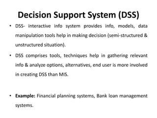 Six major types of information systems | PPTX