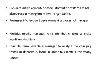 Six major types of information systems | PPTX