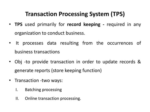 Six major types of information systems | PPTX | Operating Systems ...