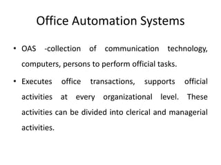 Six major types of information systems | PPTX