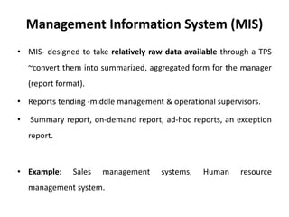 Six major types of information systems | PPTX
