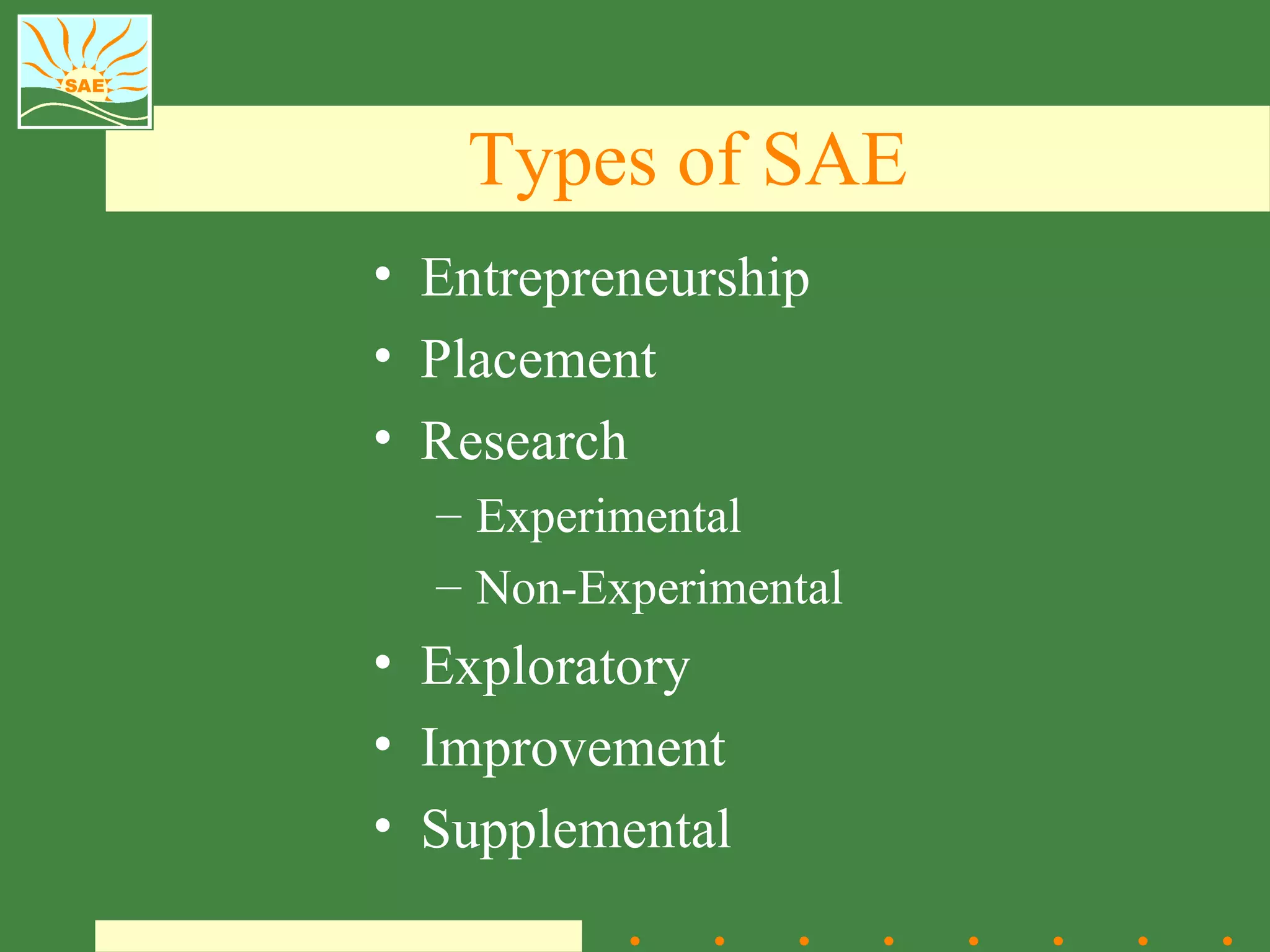 Six types of SAE's | PPT