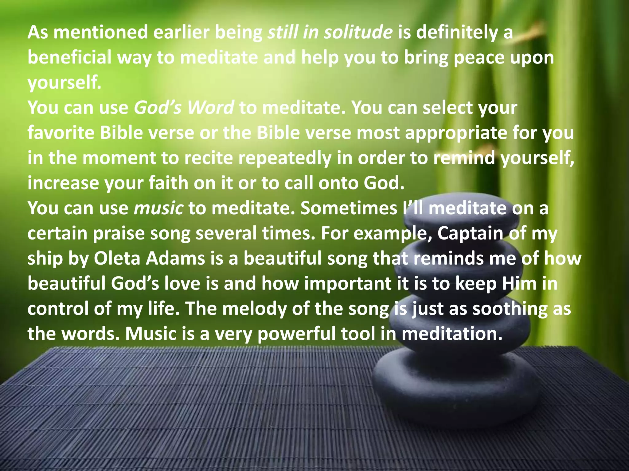 Six ways to meditate | PPTX