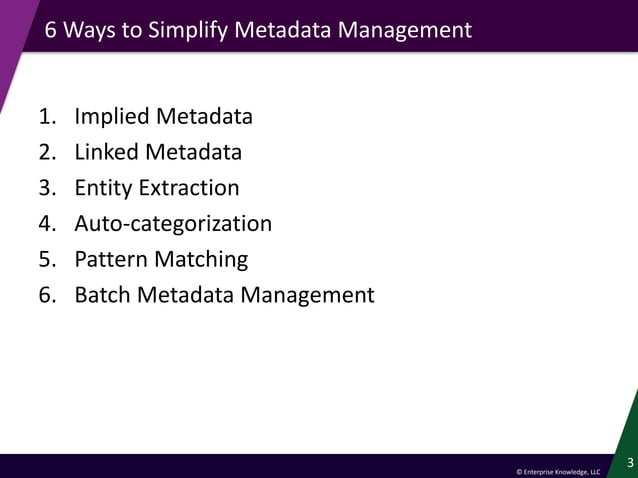 Six Ways to Simplify Metadata Management | PPT