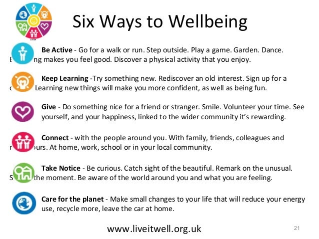 Six ways to wellbeing presentation