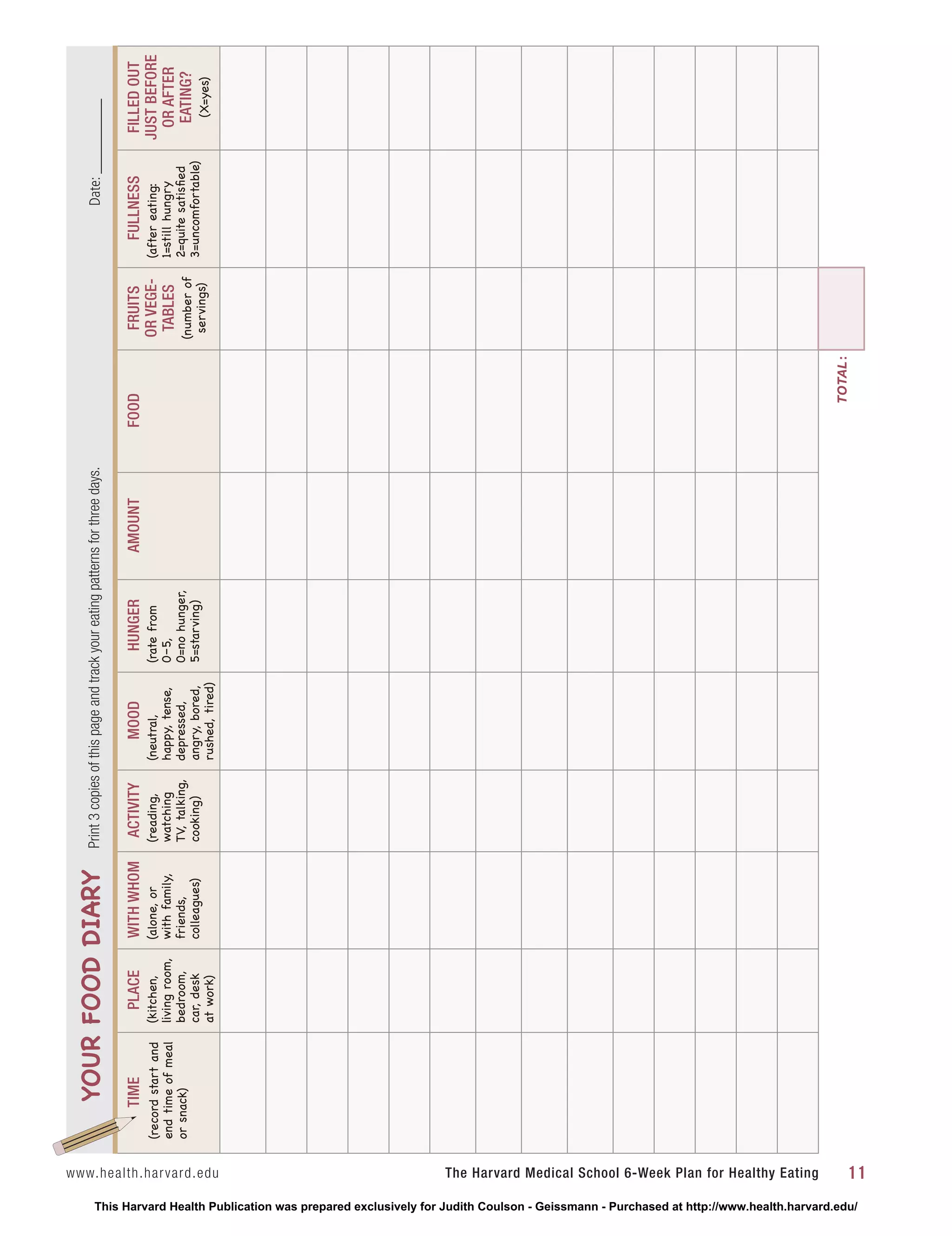 Six week plan to a healthier you | PDF