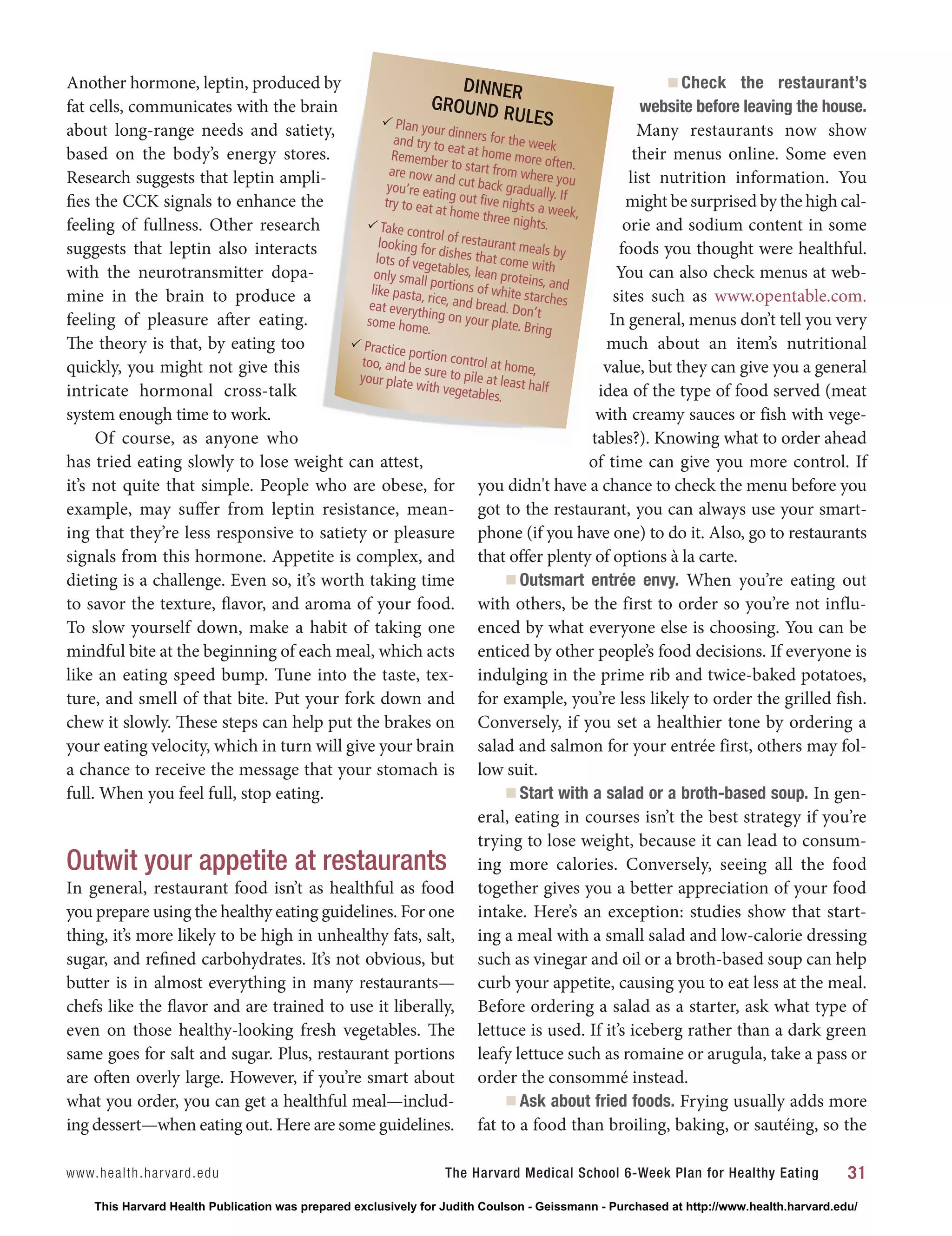 Six week plan to a healthier you | PDF