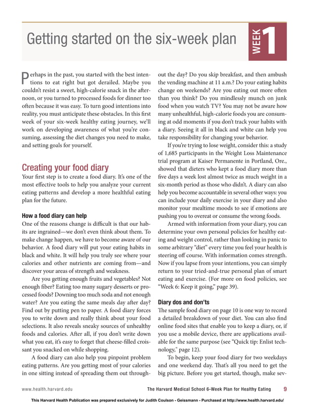 Six week plan to a healthier you | PDF | Healthcare Industry | Industries