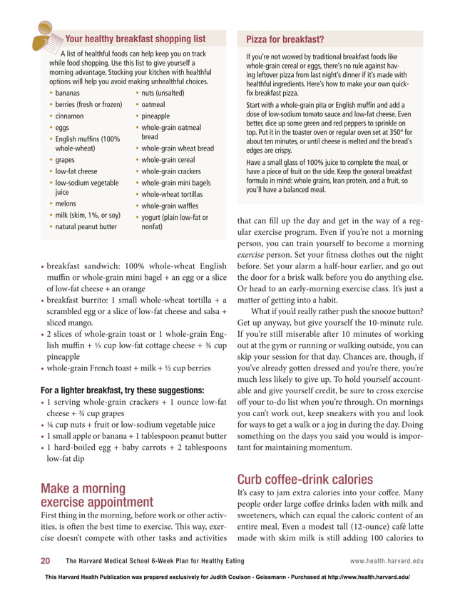 Six week plan to a healthier you | PDF | Healthcare Industry | Industries