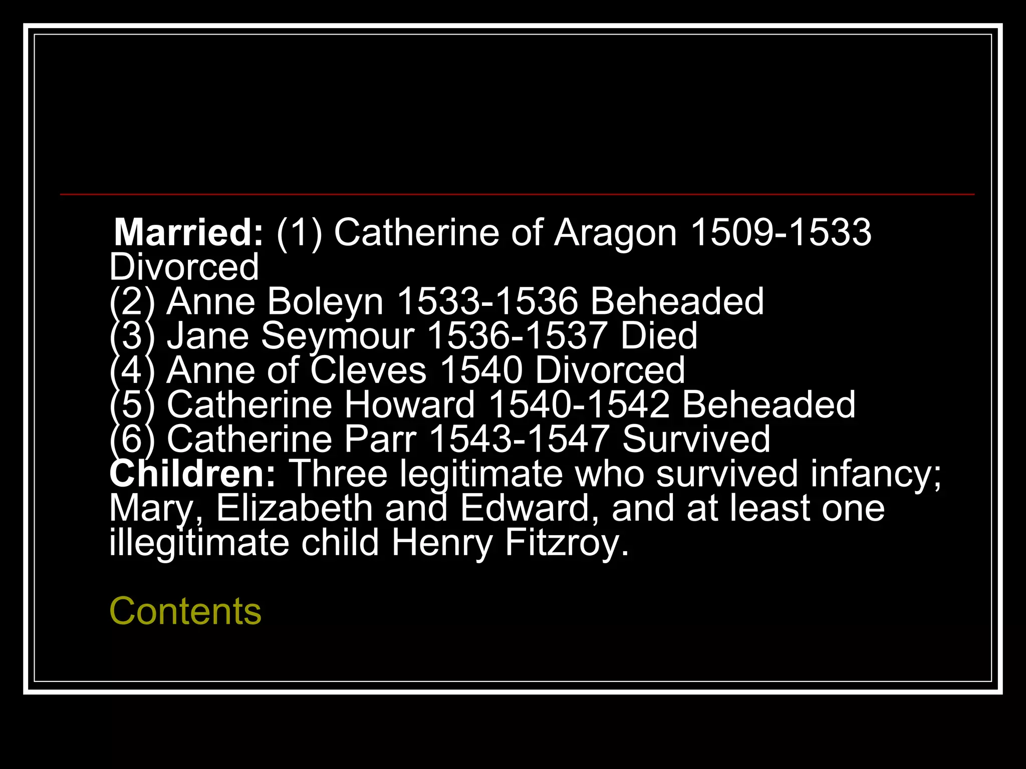 Six wives of Henry VIII | PPT